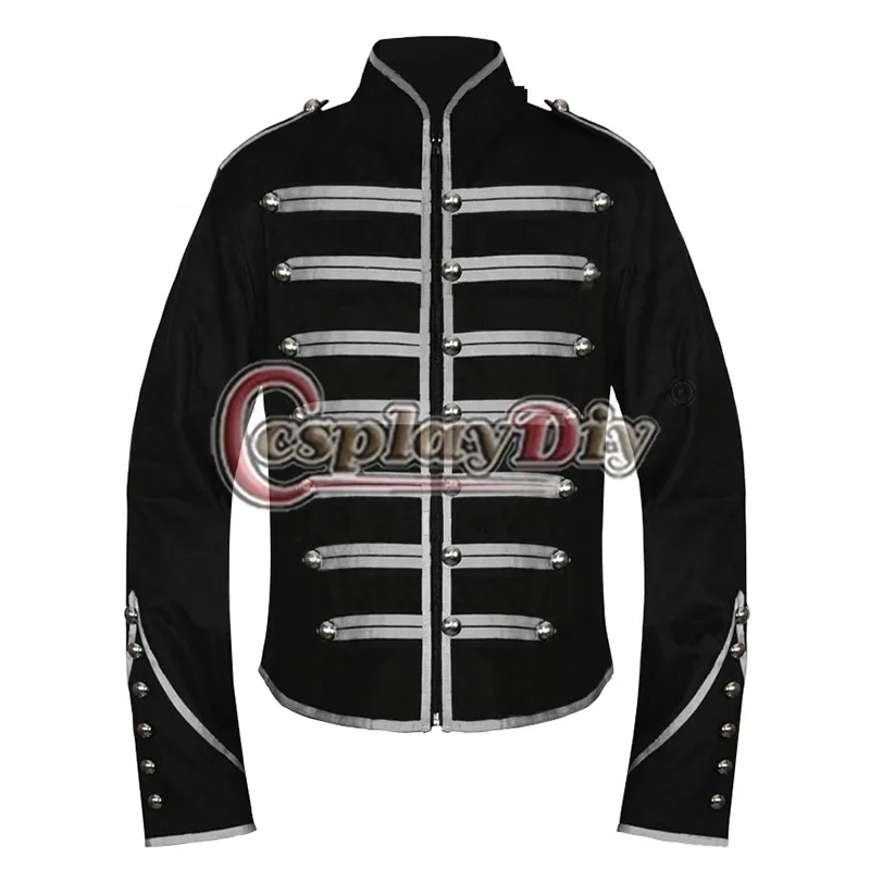 Black Silver My Chemical Romance Military Jacket Medieval Coat Emo ...