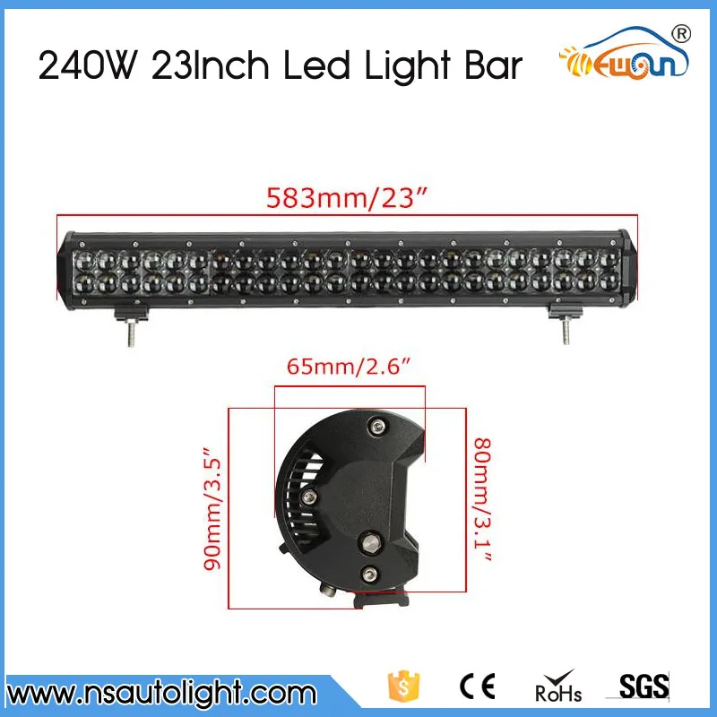 240W 23Inch 4D Straight LED Light Bar OffRoad Work Lights Driving Lamp ...
