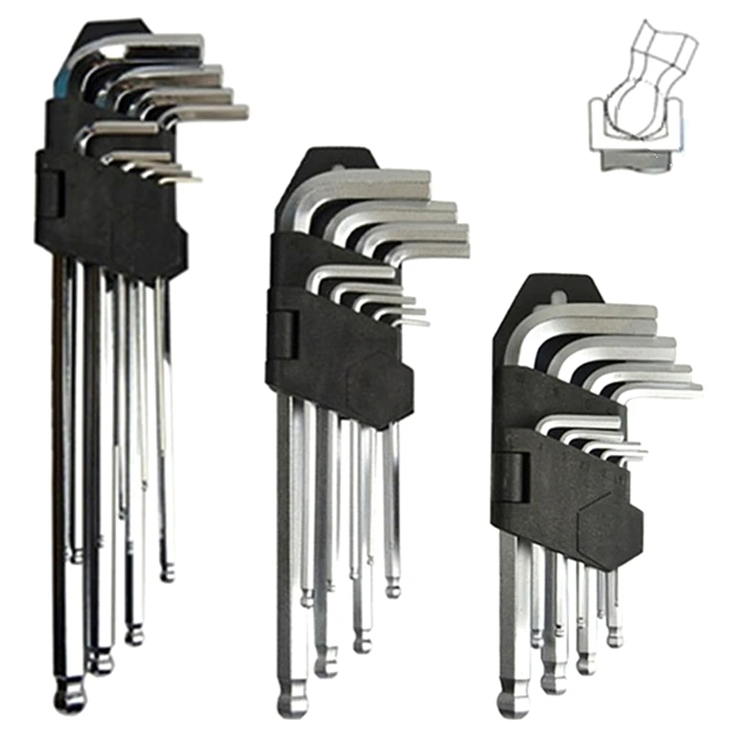 9PCS 1.5 10mm Allen Socket Hex Key Hexagon Wrench Set Carbon Steel ...