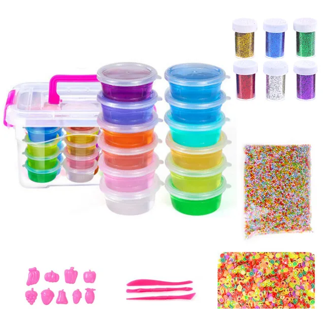 DIY Slime Kit Supplies for Kids Includes: Fluffy Slime, Foam Balls ...