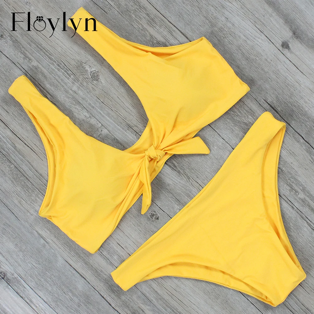 Floylyn 2017 Solid Bikini Women Swimsuit Brazilian Bikini Set Beachwear