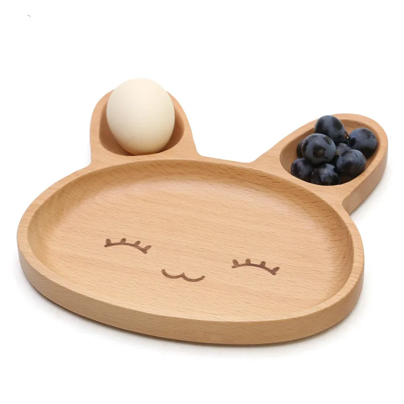 1pcs Wood Serving Tray Rabbit Dinner Tray Food Dishes Plate Kawaii ...