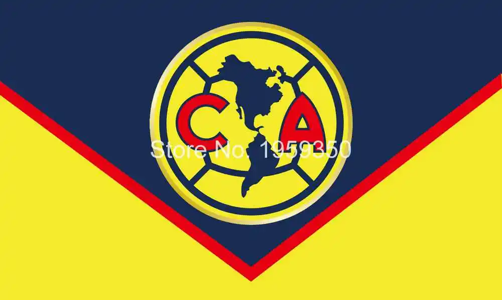 Club america logotipo 100D Poliéster 3x5ft Bandeira 150x90 cm 90x150 cm ...