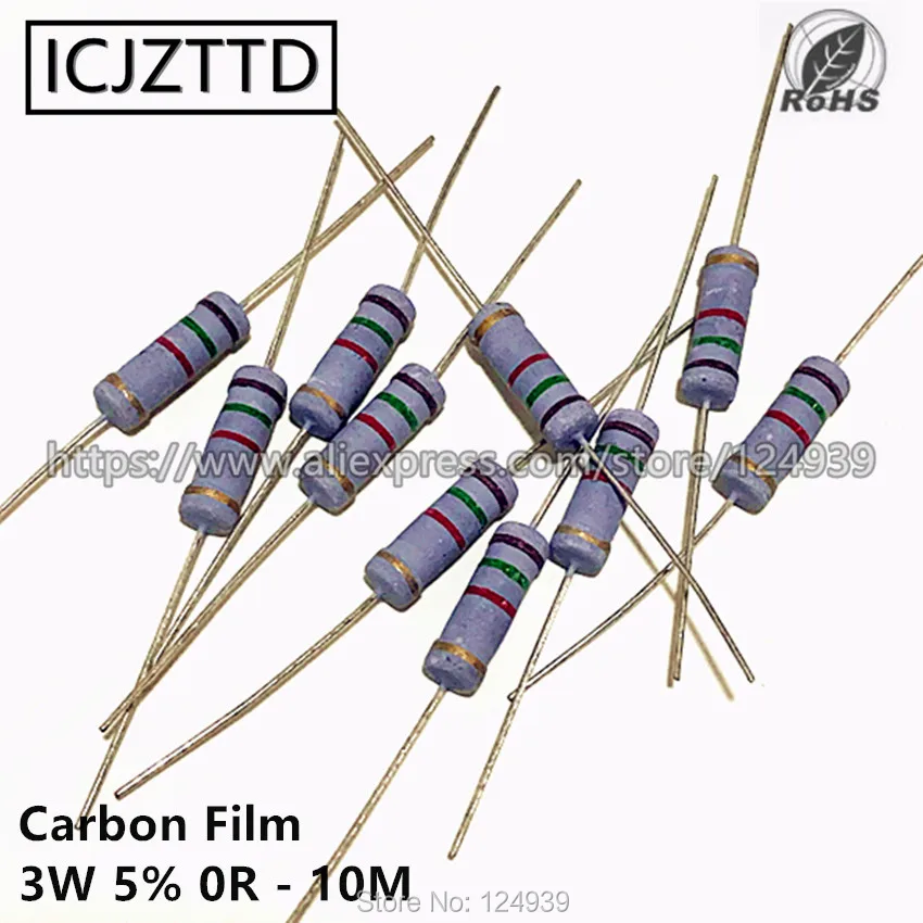 10pcs 3w 5% 3w Carbon Film Resistor 5% 43k 47k 51k 56k 62k 68k 75k 82k ...