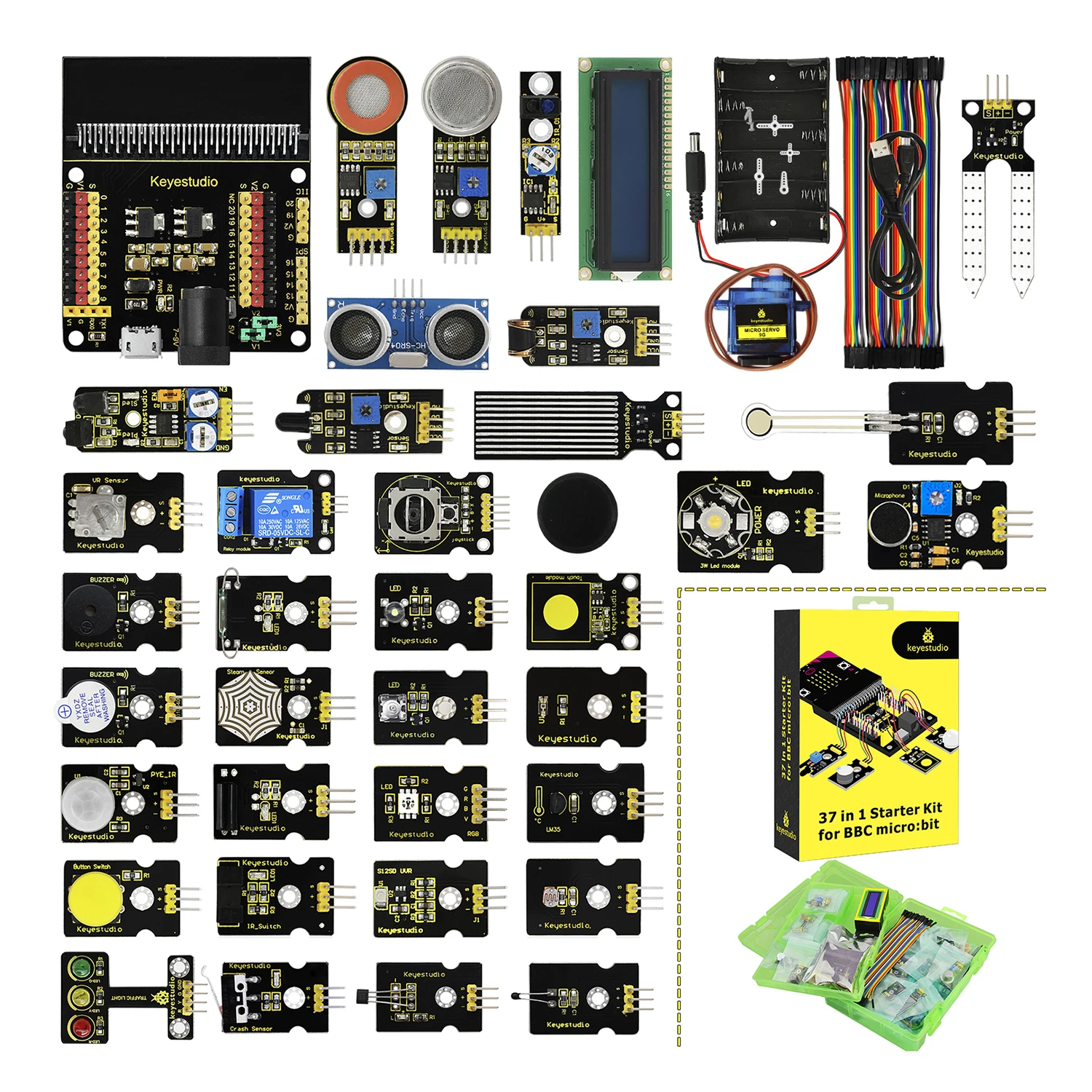 keyestudio 37 in 1 Sensor Starter Kit for BBC Micro:Bit (NO Micro:Bit ...
