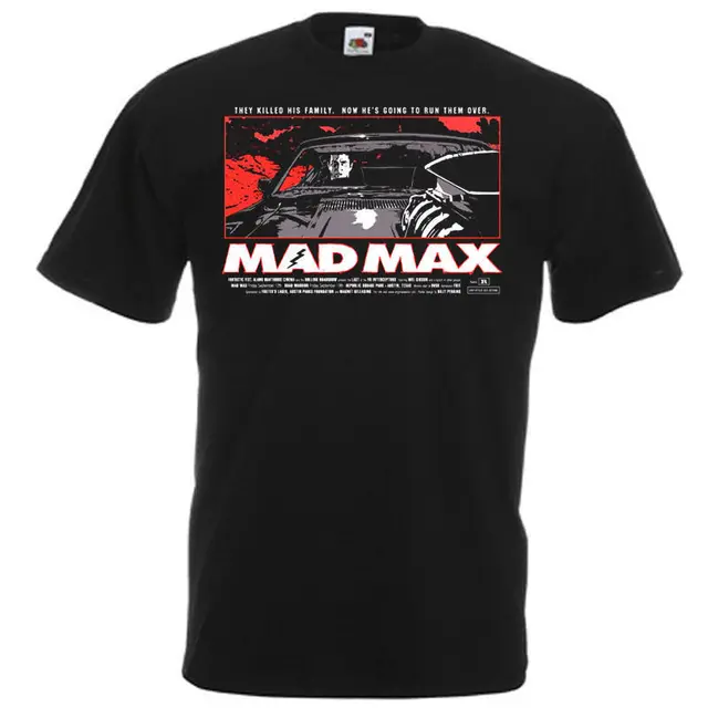 MAD MAX 1 Movie Poster T shirt Black all sizes Brand Cotton Men ...