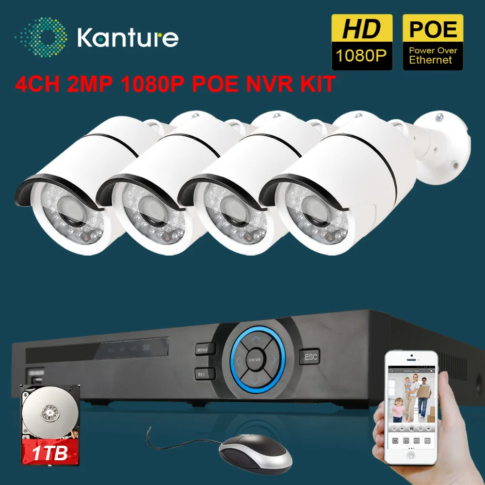 Full HD 4Channel 2MP POE NVR With 4PCS security Outdoor 1080P 2.0MP ...