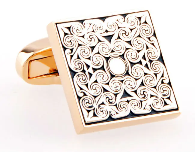 High Quality Square Gold Cufflinks For Men's Abotoaduras Gift Shirt ...