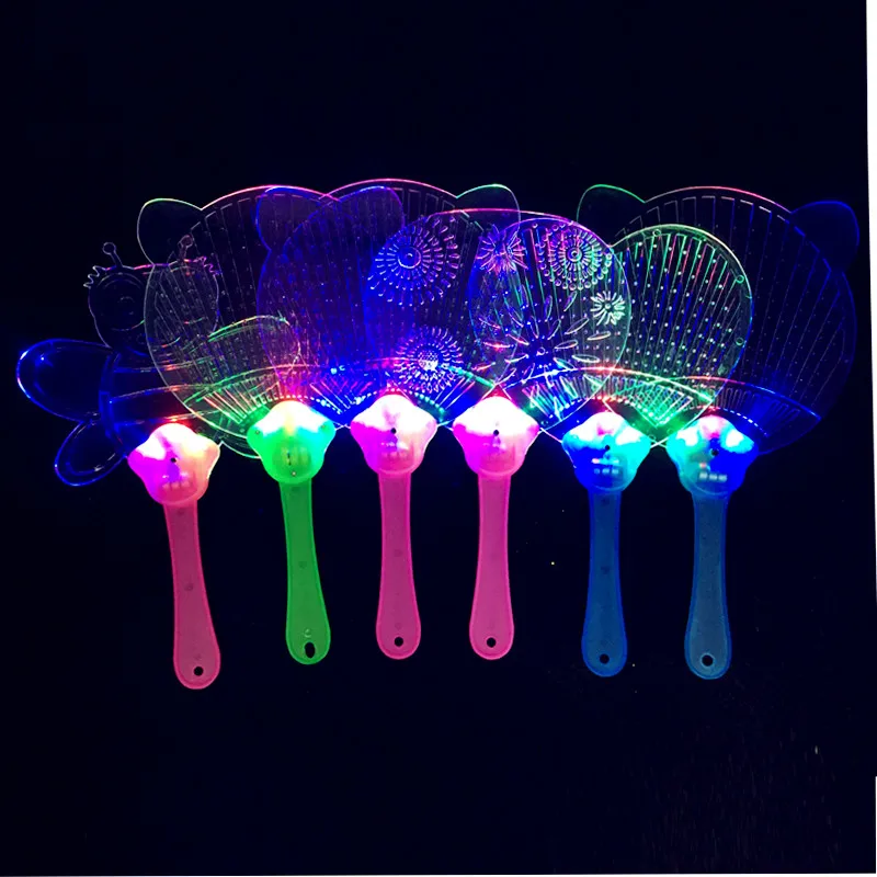 10pcs-lot-Novelty-LED-Flashing-Hand-Fan-Colorful-Acrylic-Night-Glowing ...