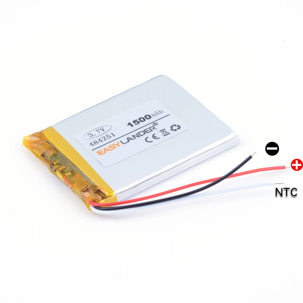 3-7V-484251-3wires-1500mAh-Rechargeable-li-Polymer-Battery-For-MP4-DVR ...