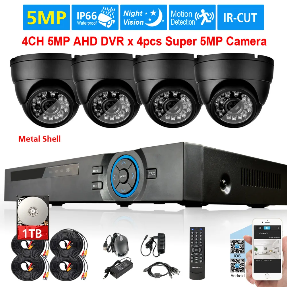 Super 5mp CCTV Video Surveillance Kit 5MP Sony CMOS Security Camera ...