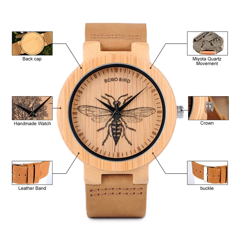 Wooden Lifelike Print Dial Face Watches | Muduh Collection