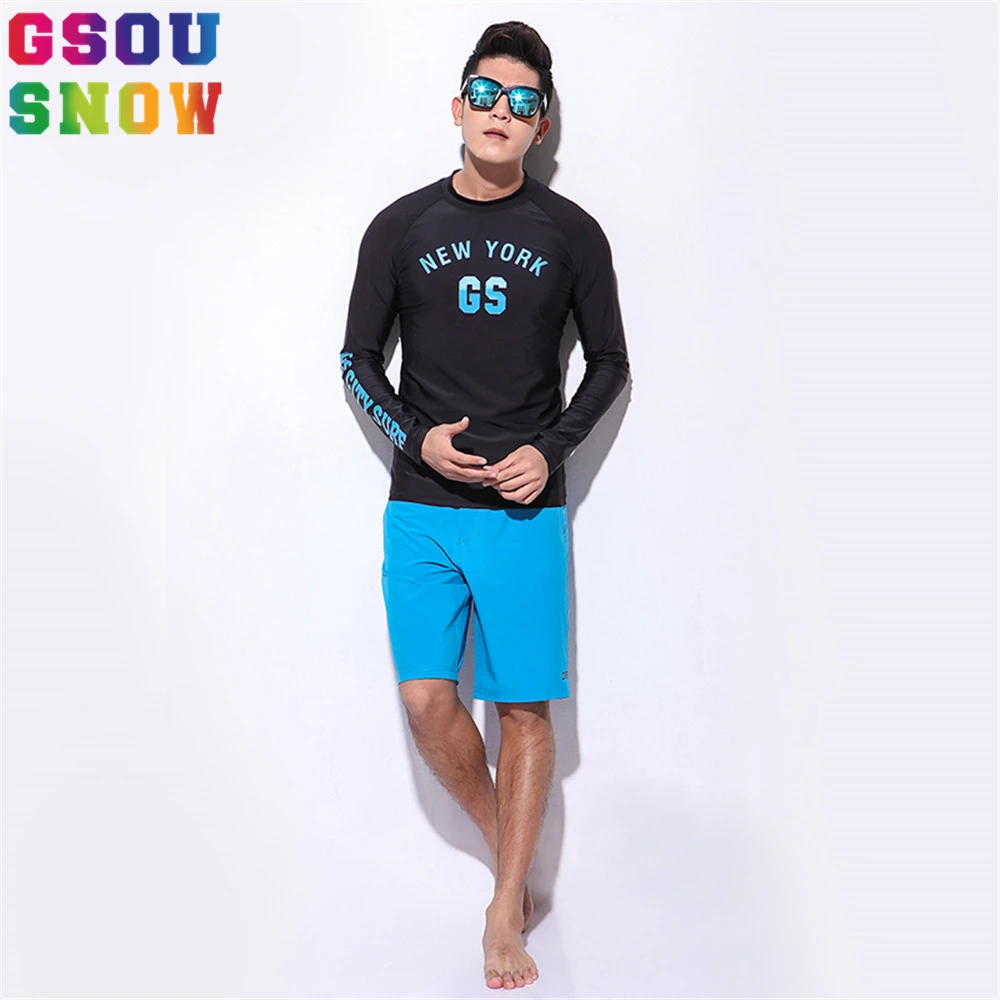 Gsou Snow Swimsuit for Surfing Men Long Sleeve Wetsuit Two Pieces ...