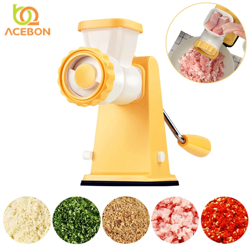 Household Portable Manual Meat Grinder Chopper Food Crusher Stainless ...