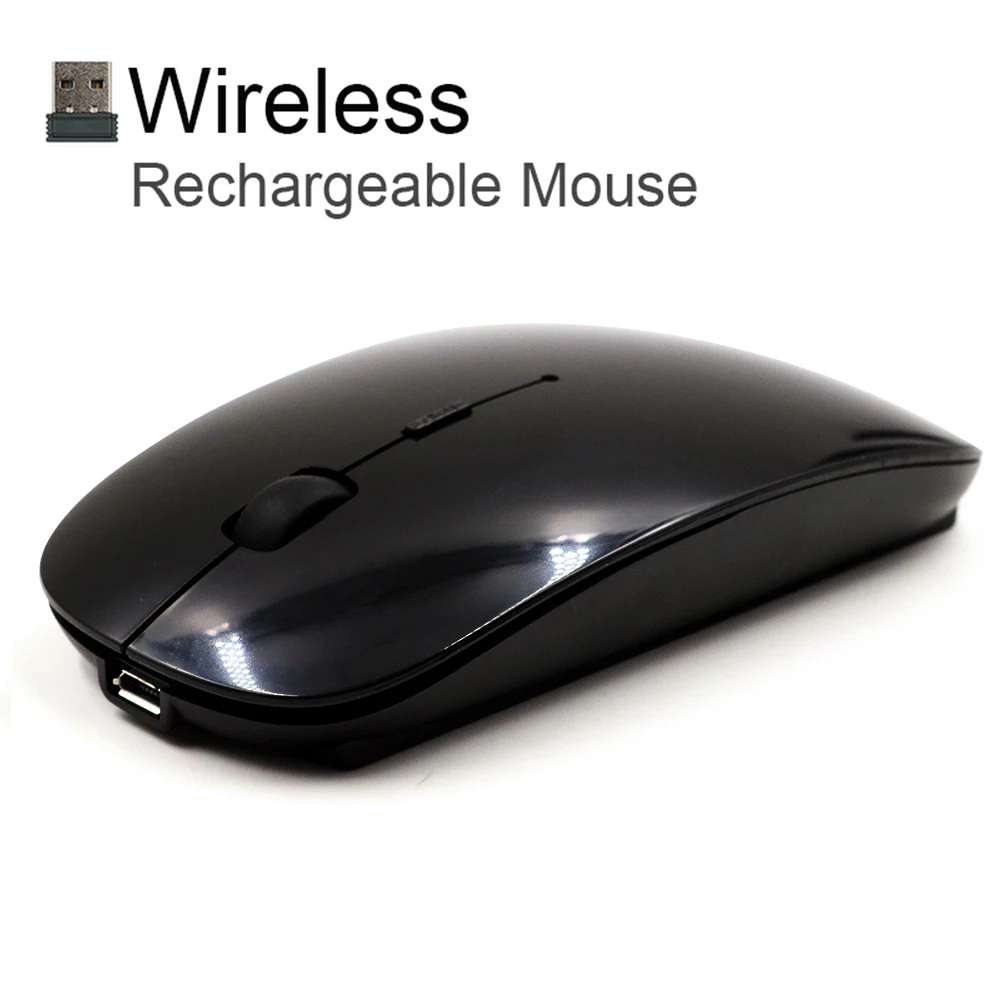 Wireless Rechargeable USB Receiver Mouse 2.4GHz Optical Mice Mouse ...