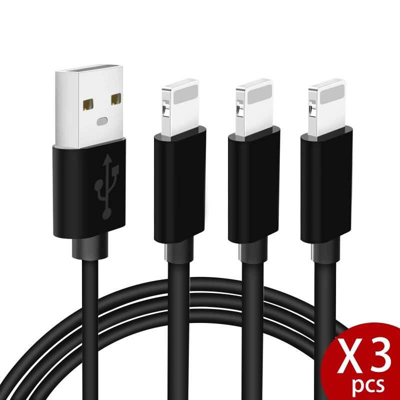 3 unids/lote 2m Cable USB para iPhone 7 6X8 6S Plus 5 5s SE Rápida ...