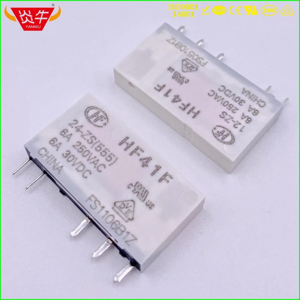 10Pcs 41F HF41F INDUSTRIAL RELAY SUBMINIATURE POWER RELAY HF41F 24 ZS ...