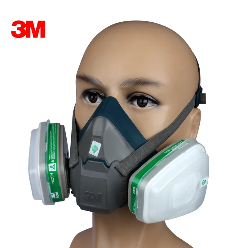 3M 6502 with 6004 Half Facepiece Mask & Cartridges Ammonia Methylamine ...