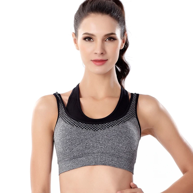 Black Gray Professional Sports Bra,Mesh Fitness Women Yoga Top,Sexy Push Up Yoga Fitness Vest ...