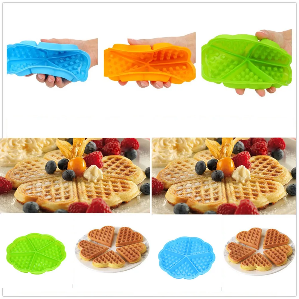 Practical Kitchen Silicone Mini Round Waffles Pan Cake Baking Mould ...