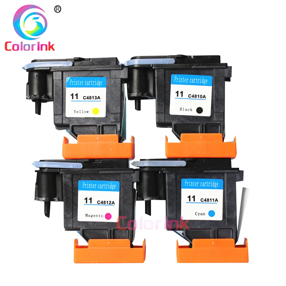 ColorInk 4 팩 C4810A C4811A C4812A C4813A 프린트 헤드 HP 11 70 100 110 111 ...