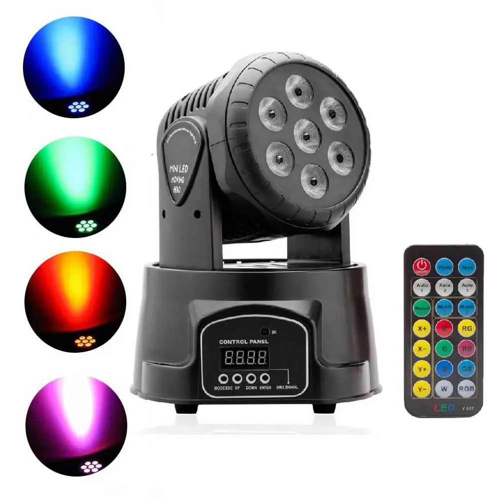 1/5X High Quality LED Mini Moving Head Wash Light RGBW Moving Heads DMX ...