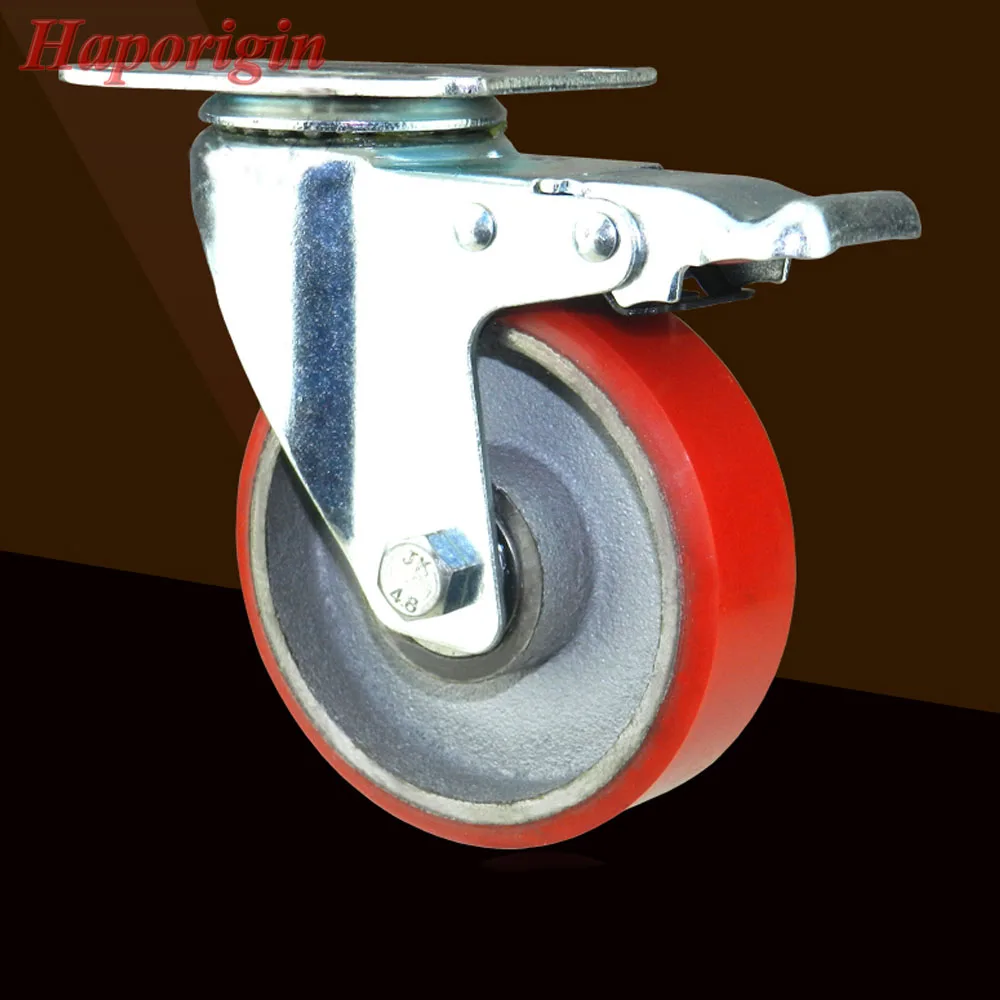 4-Castors-Medium-sized-Core-Polyurethane-PU-Heavier-Type-Flat-Top-Belt ...