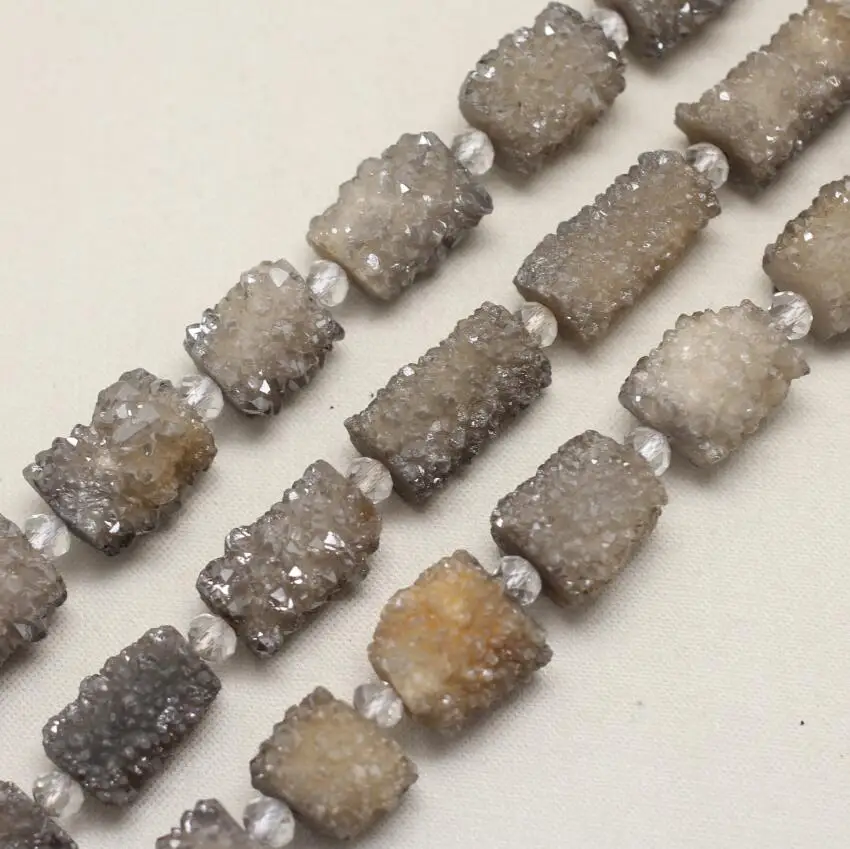 12 22mm Grey Druzy Drusy Loose Beads Charms Supplies strand,Natural ...