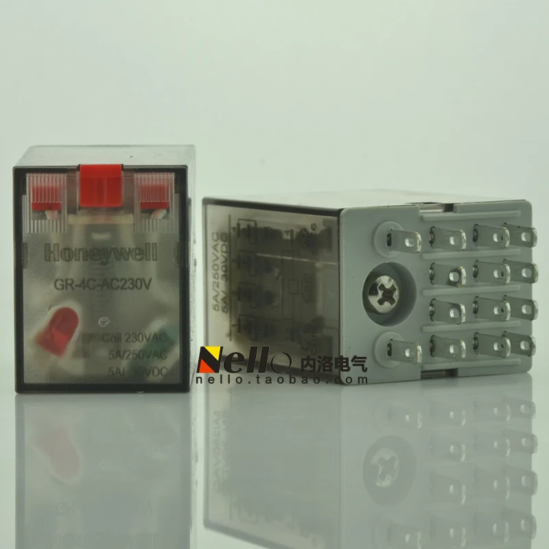 [SA] relé Original Honeywell GR-4C-AC220V DC24V 14 pies 4CO 5A con luz, 10 unids/lote
