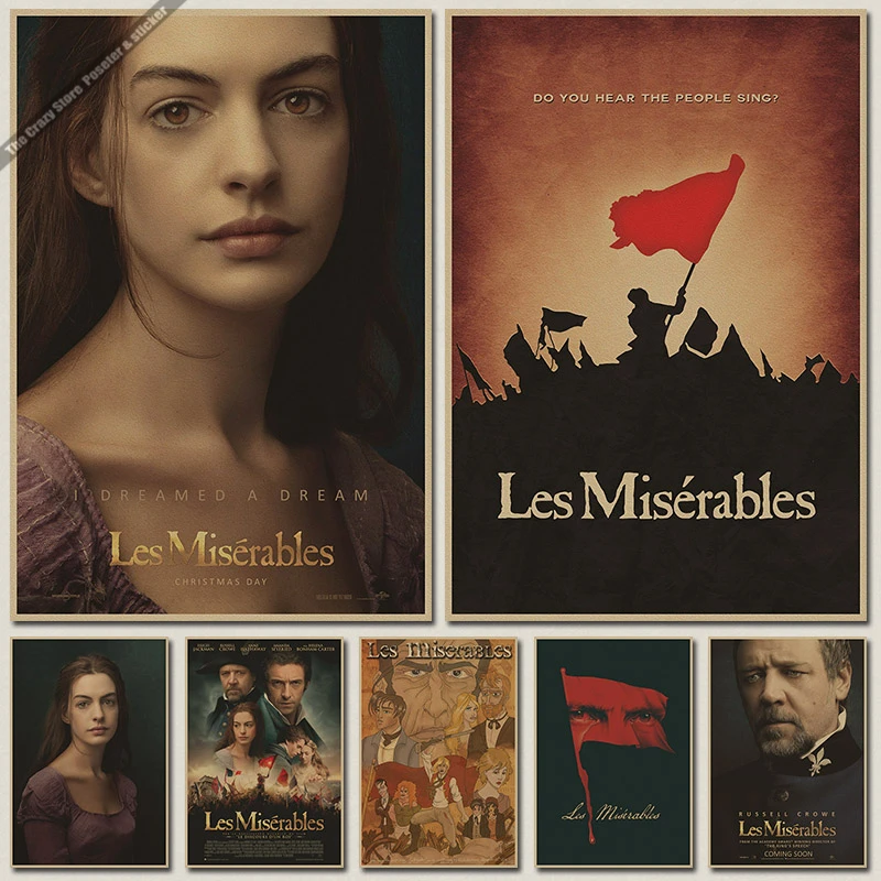 Les Miserables Oscar Poster retro kraft paper decorative stickers ...