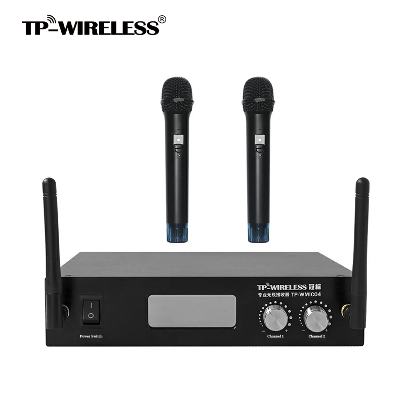 TP WIRELESS 2.4 GHz 2 Canais Handheld Digital de Dois Canais de Microfone Sem Fio Mic Sistema ...