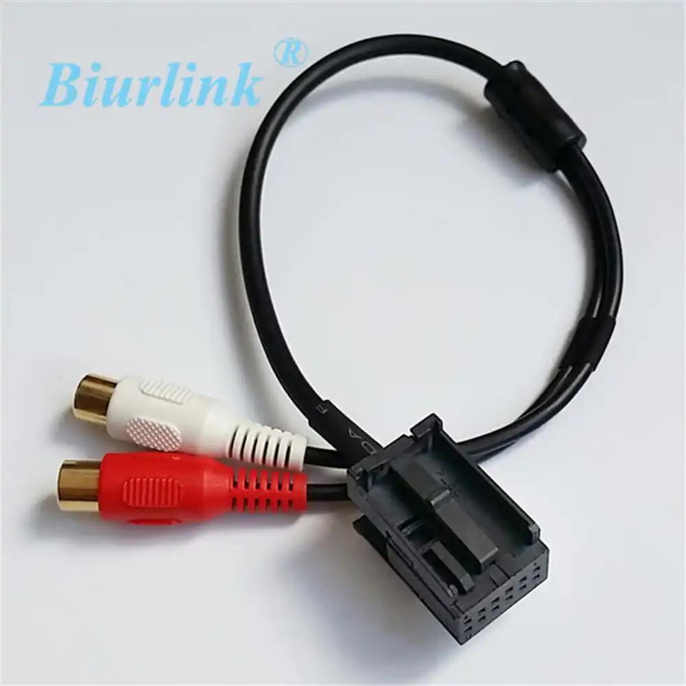 Biurlink Car Stereo 12Pin Connector RCA Audio Cable ISO Adapter for ...