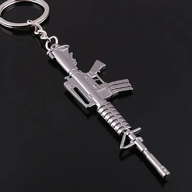 M14 Key Chains Gun Silver Plated Ring Weapon Keychain Women men Jewelry ...