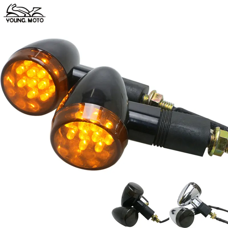 Youngmoto 10mm Motorcycle Led Turn Signals Amber Signal Light Smoke ...