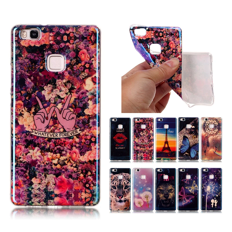 Stock On Sale! HOT & Cool Blue Light Design Soft TPU Case For Huawei P9 ...