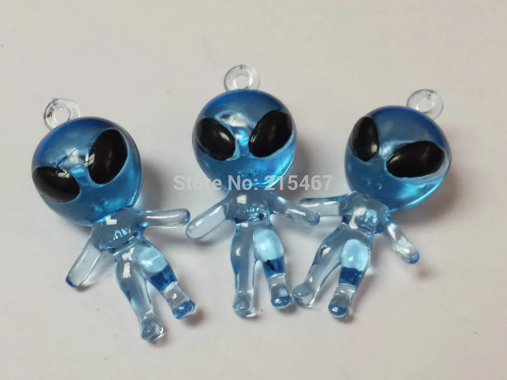 100pcs Blue Alien Fun Toys Mini Figures Birthday Party Favors School ...