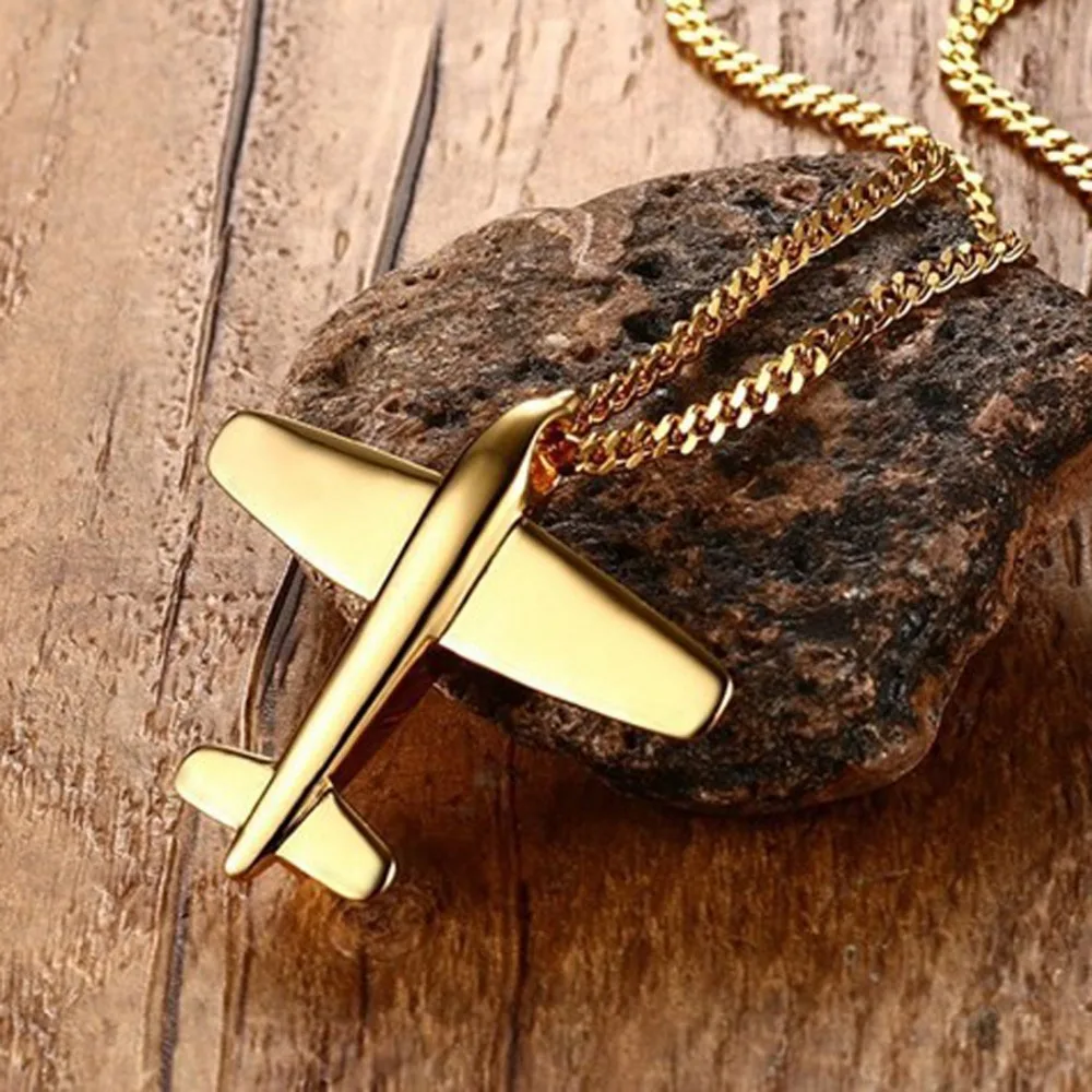 Necklaces Stainless Steel Airplane | Airplane Necklace Women Gold - New ...