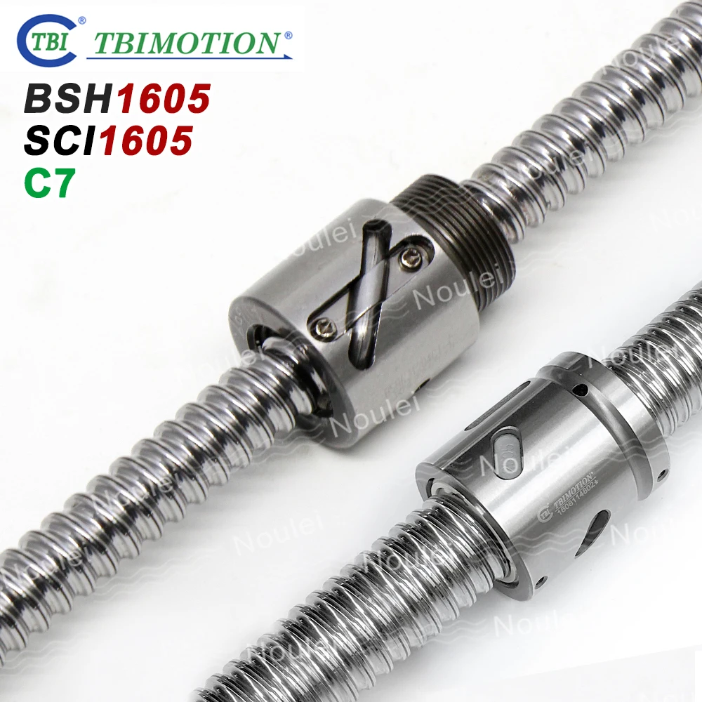 TBI C7 1605 Ball Screws 600mm with Without Flange Ballnut BSH1605 ...