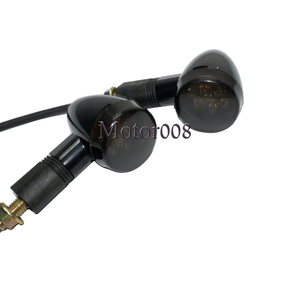Motorcycle 10mm Black Smoke LED Brake Turn Signal Light Indicator Turn ...
