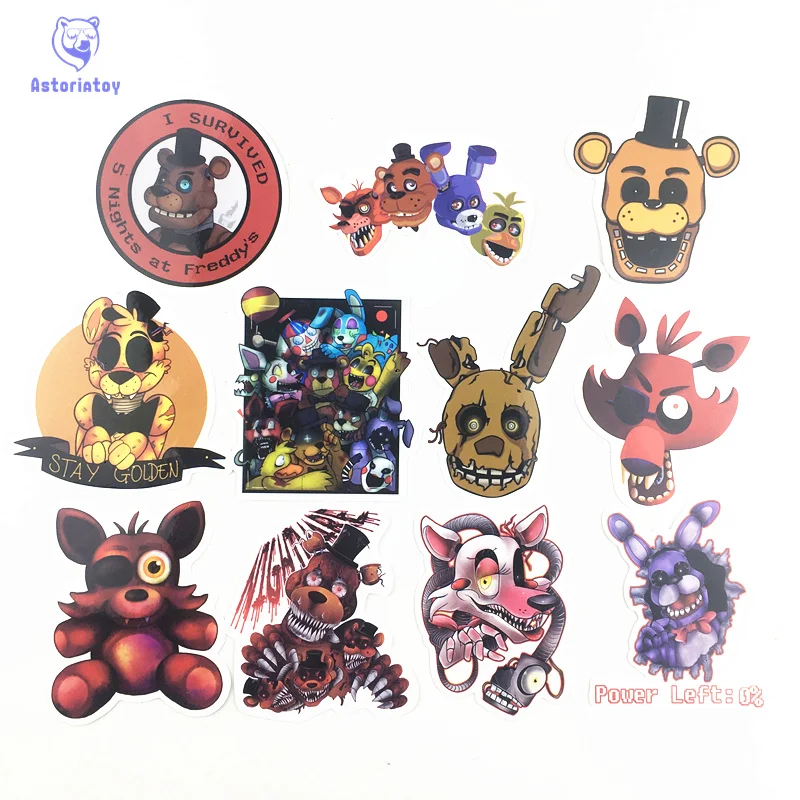 11pcs Five Nights At Freddy Stickers Style B Decal Waterproof Graffiti Doodle Sticker Skateboard