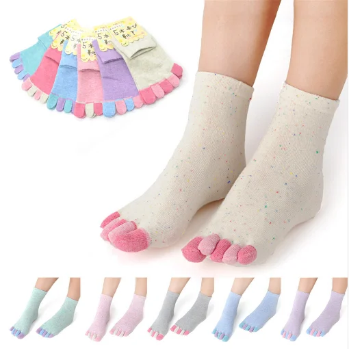 New In with Heel Women Toe Socks Ankle High Assorted Solid Color Lady ...