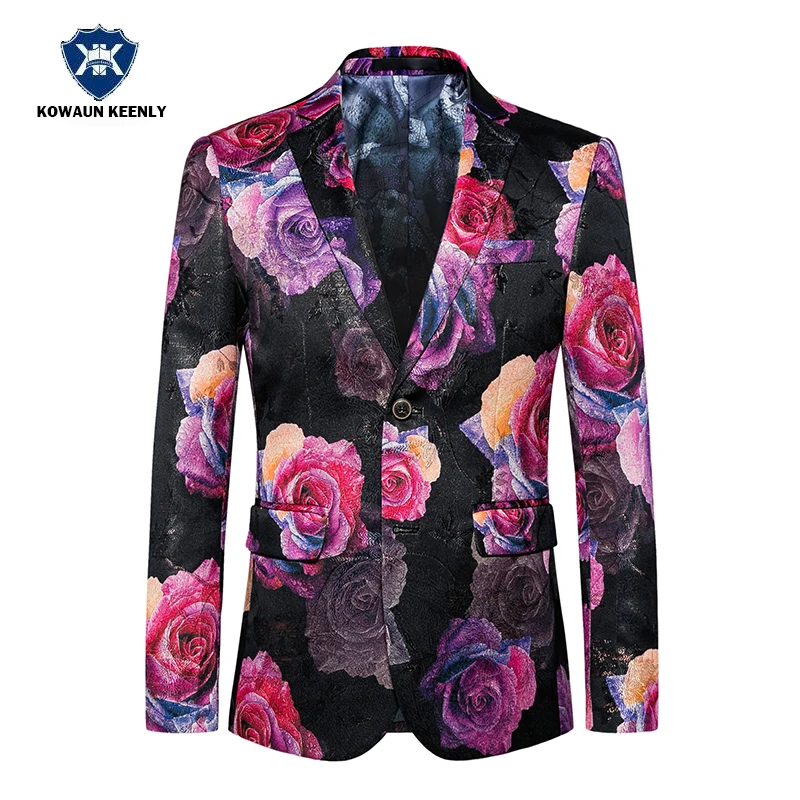 Autumn Stylish Floral Blazer Men Blazers For Flower Printed Blazer