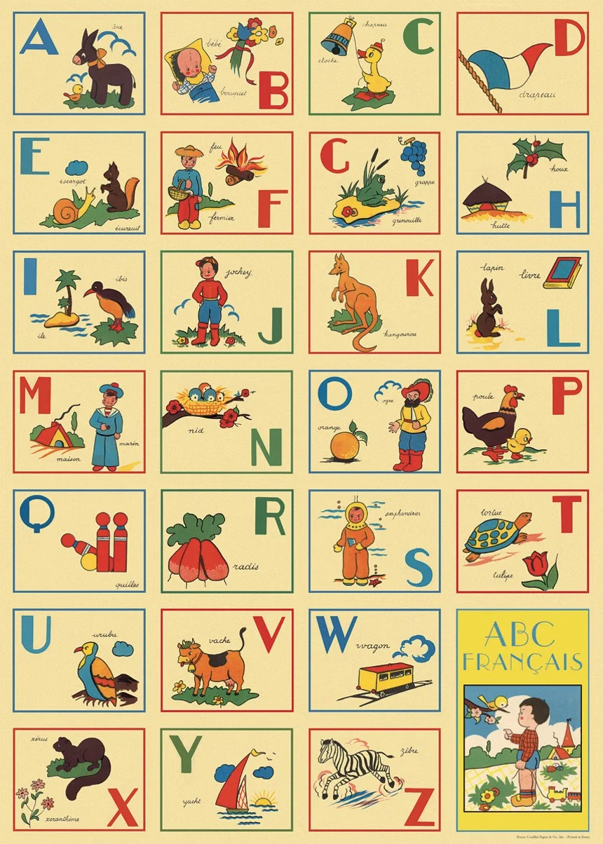 French Alphabet Poster