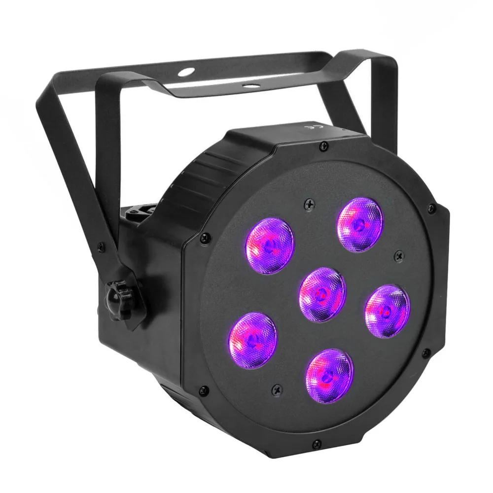 TSSS 6 in 1 UV Par lighting Amber+RGBW Dance Floor Stage Party Glow LED ...