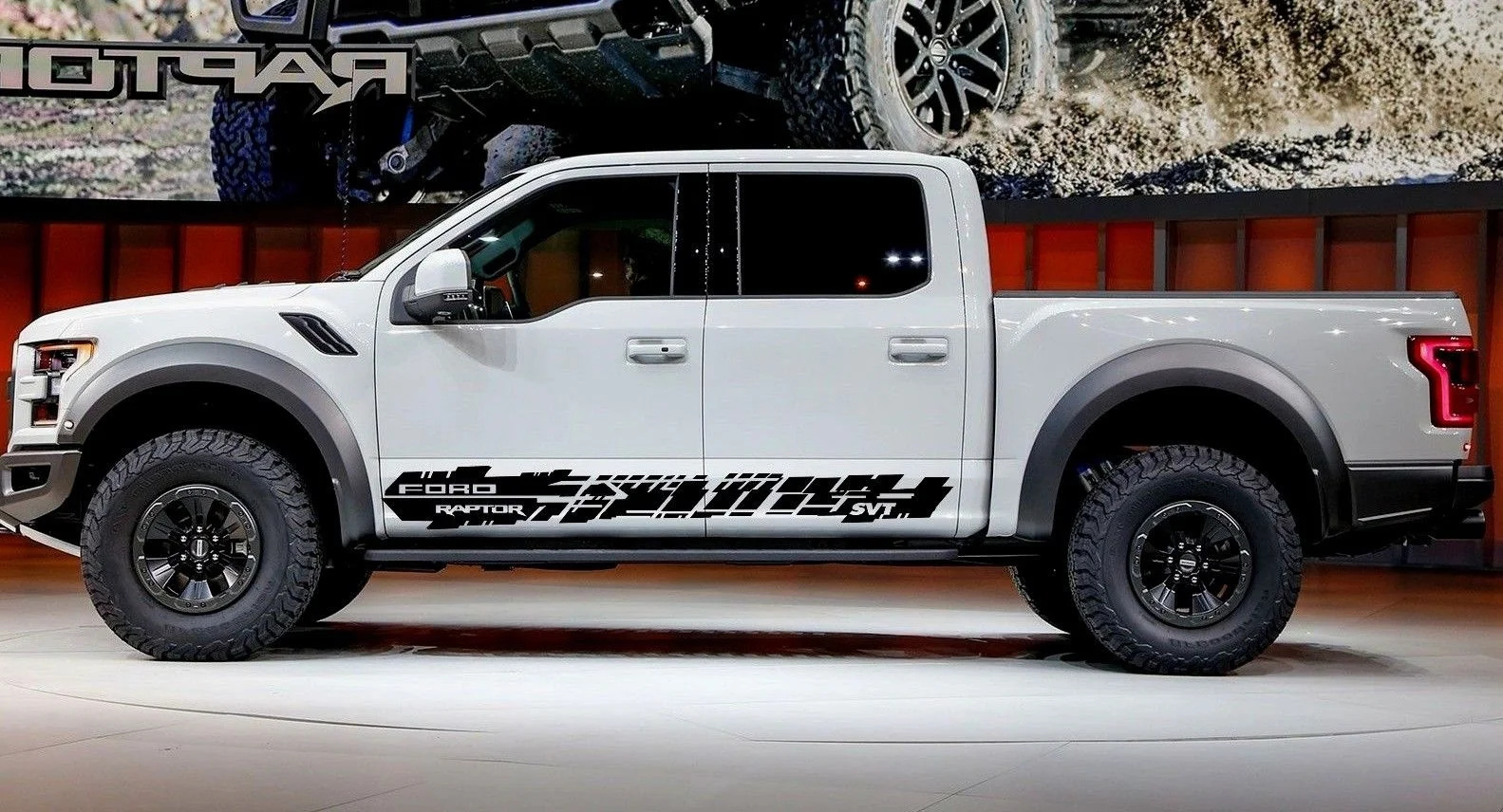 For 1set2pcs Ford F 150 Raptor 2017 Graphics Side Stripe Decal Sticker Oracal Custom Pair Kit