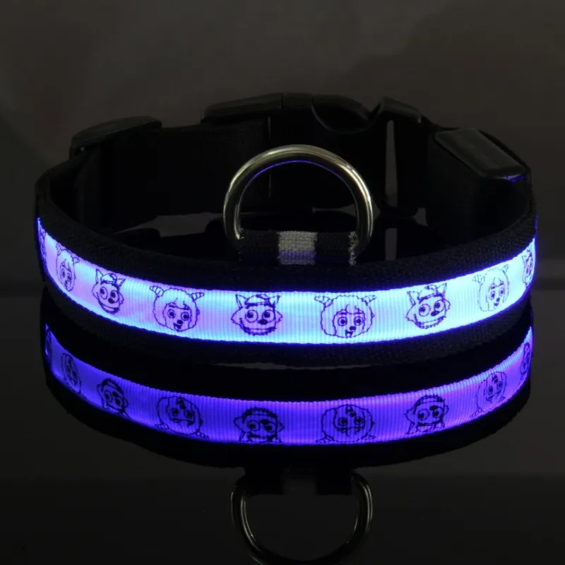 NEW Nylon Bright Dog Pet LED Night Safety Flash Light for Collar, Push ...
