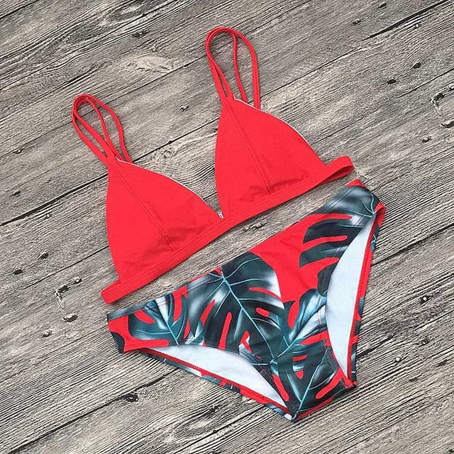 Swimwear Women Red Bikini 2019 Sexy Bikini Push Up Print Bathing Suit