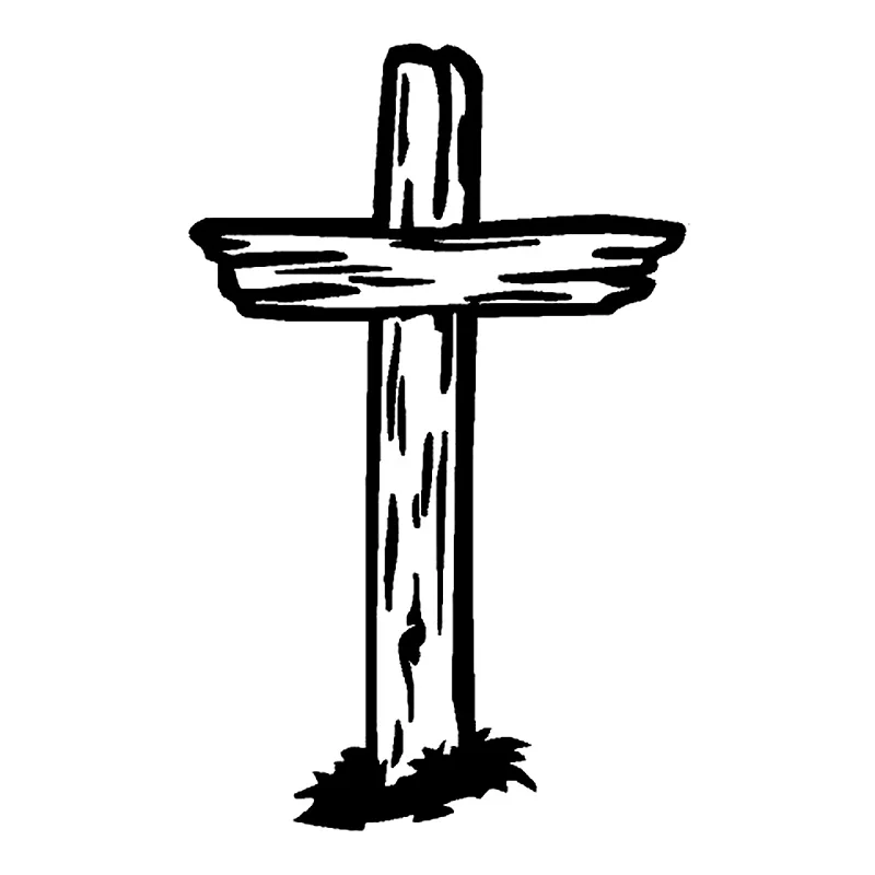 10.4cm*16.4cm Wooden Cross Christian Jesus Stickers Decals Vinyl Black ...