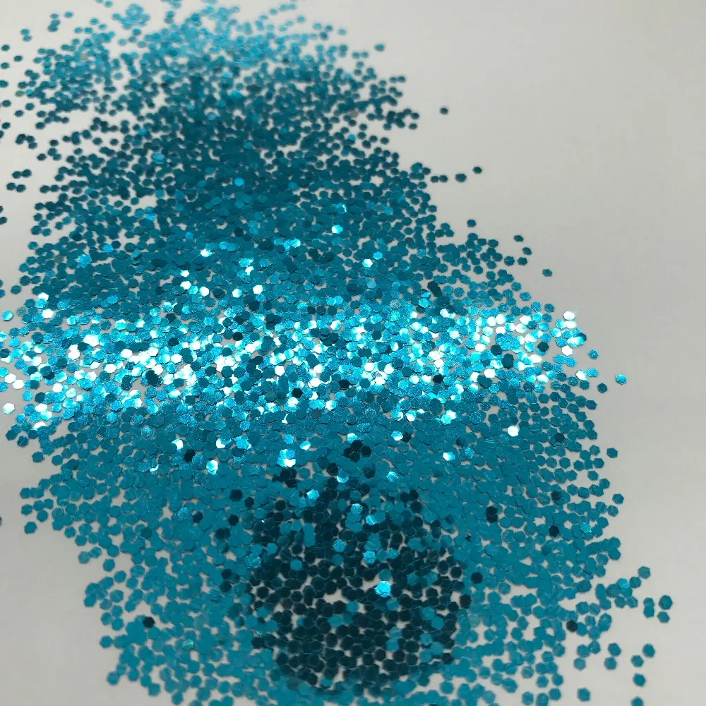 1.0mm 1/24" hexagon chunky glitter powder blue color 1 pound per bag ...
