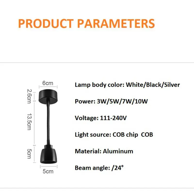 LukLoy Hose Small Spotlight LED Wall Mounted Ceiling Light Background ...
